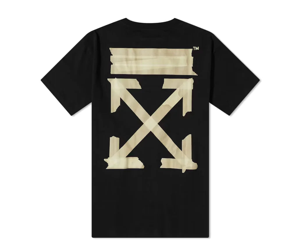 Off White Beige Tape Arrow Oversized Tee Black – Elevate