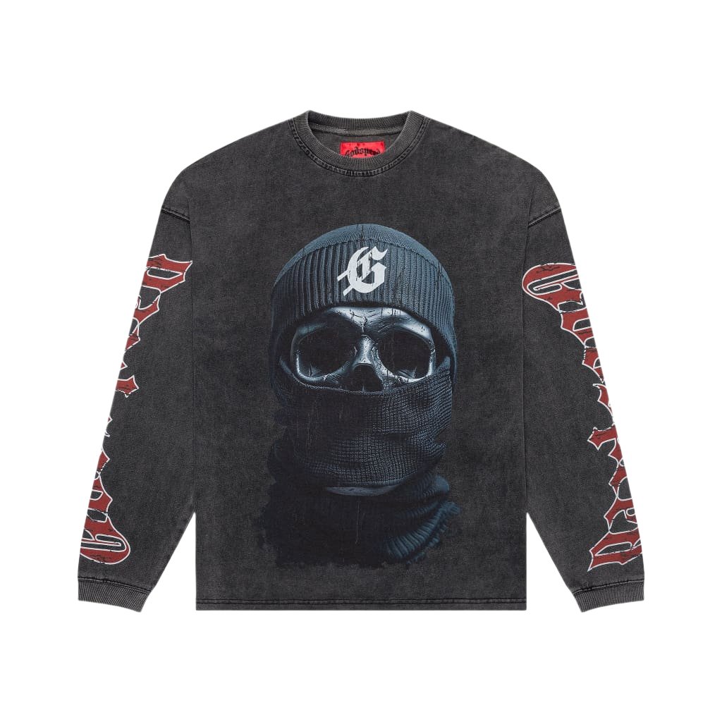Godspeed Ski Mask Skeleton Long Sleeve Tee Washed Grey – Elevate