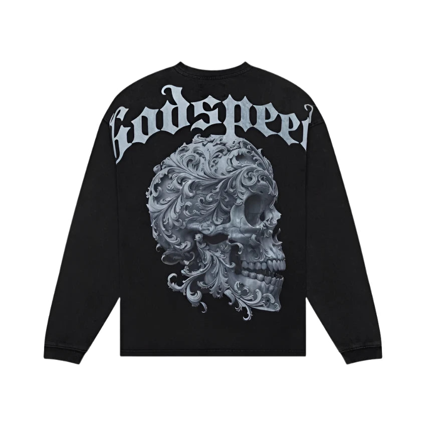 Godspeed Grail Big Skull Long Sleeve Tee Black – Elevate